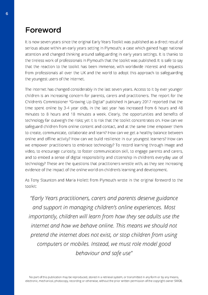 Early Years Online Safety Toolkit (Printed Booklet) | SWGfL